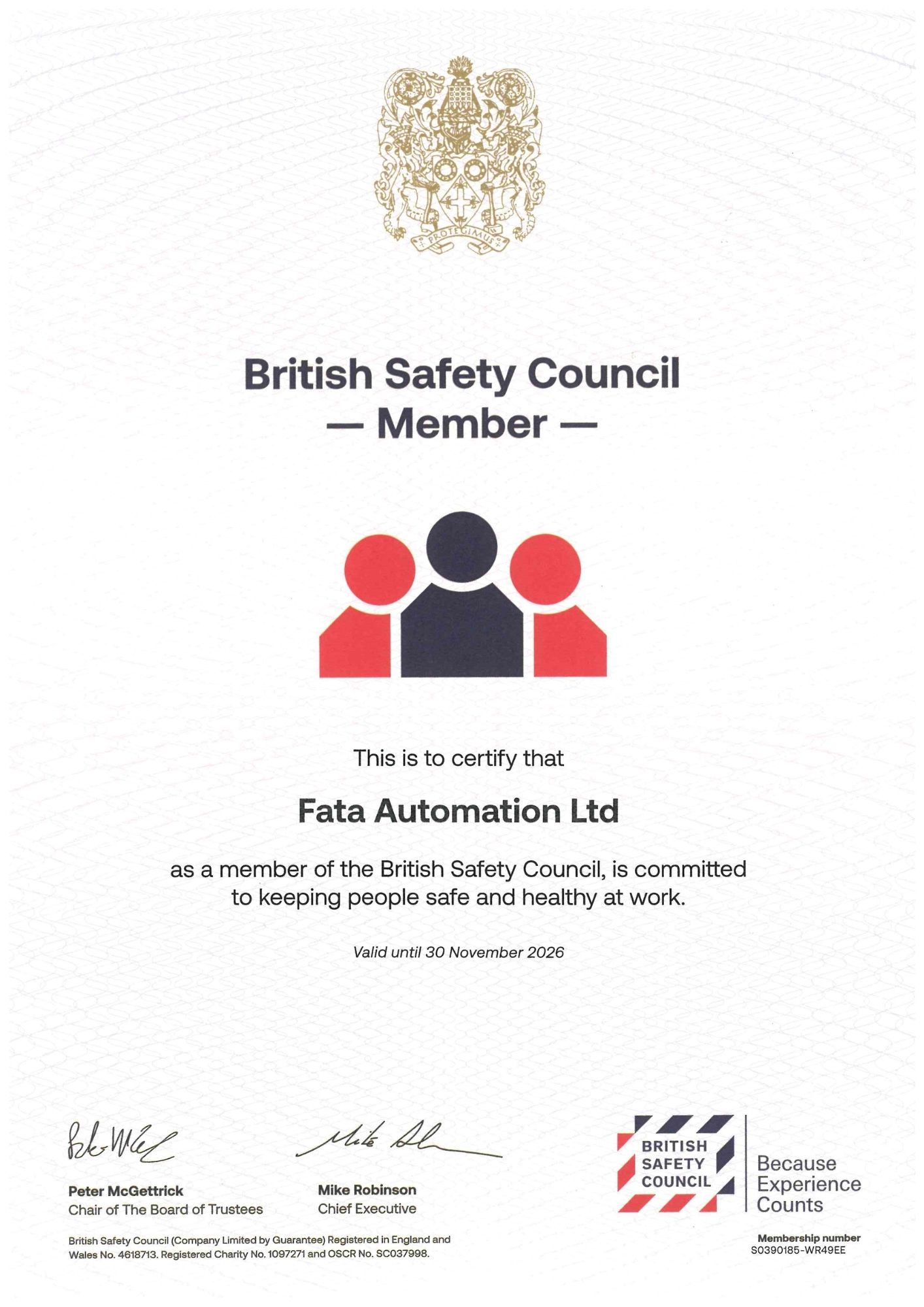 Business Accreditations - Fata Automation